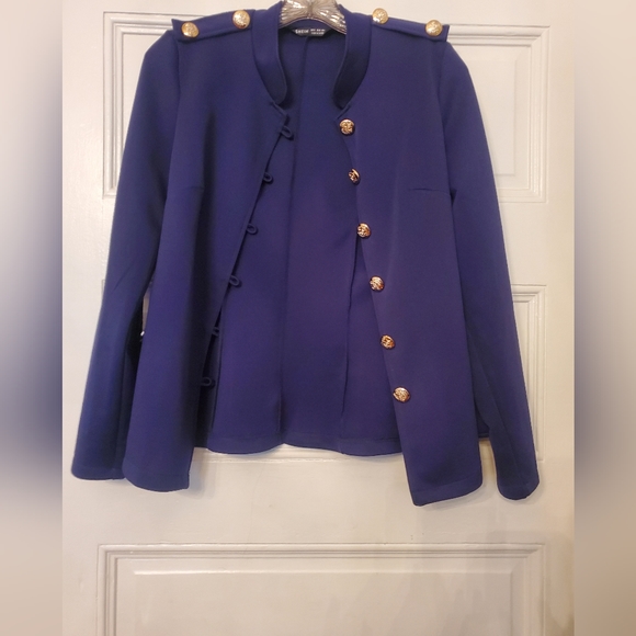 SHEIN | Jackets & Coats | Royal Blue Jacket Size Small Military Or ...